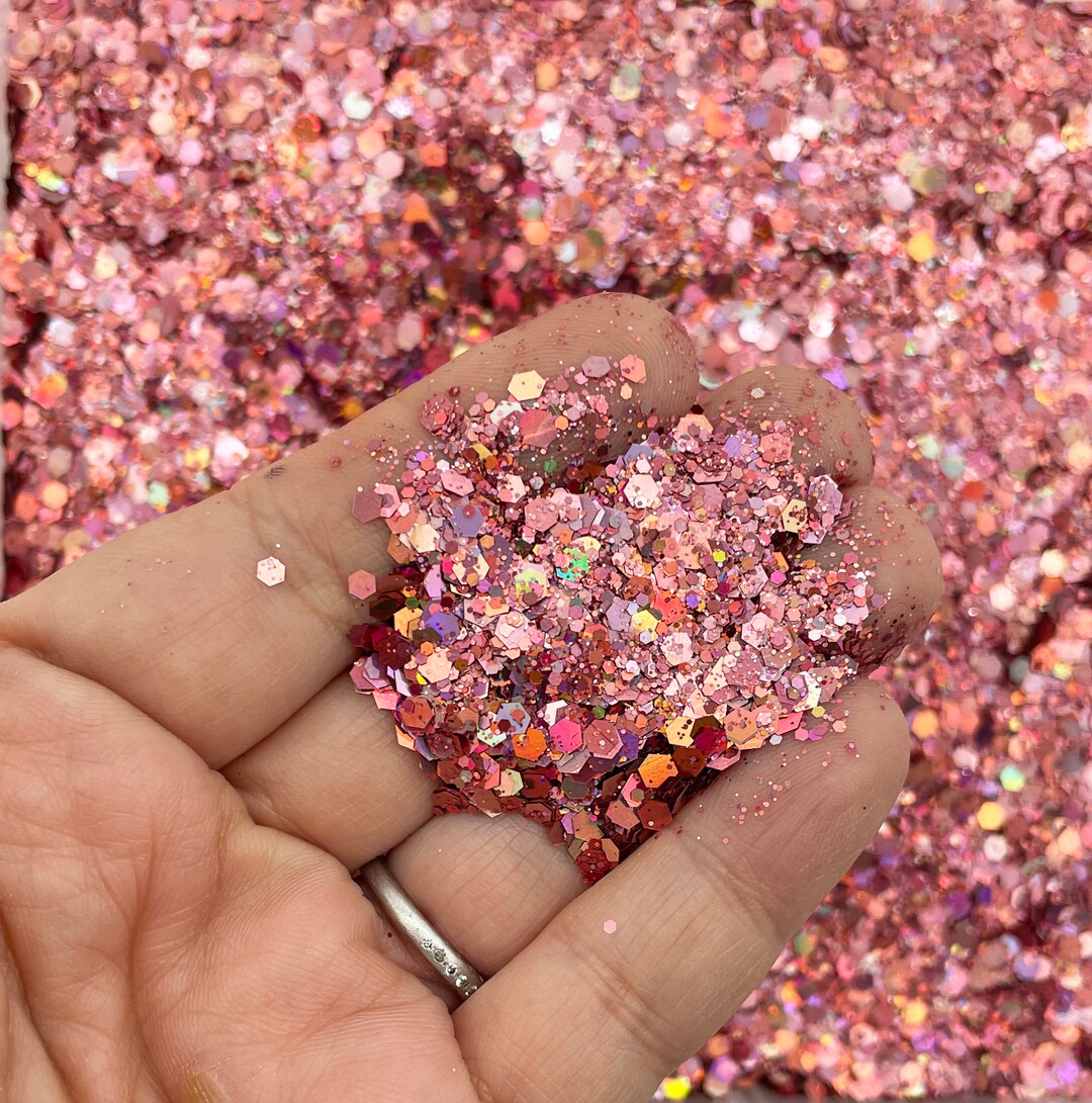 Pink Pixie Dust Assorted Shape Solvent Resistant Glitter, Pick Your ...