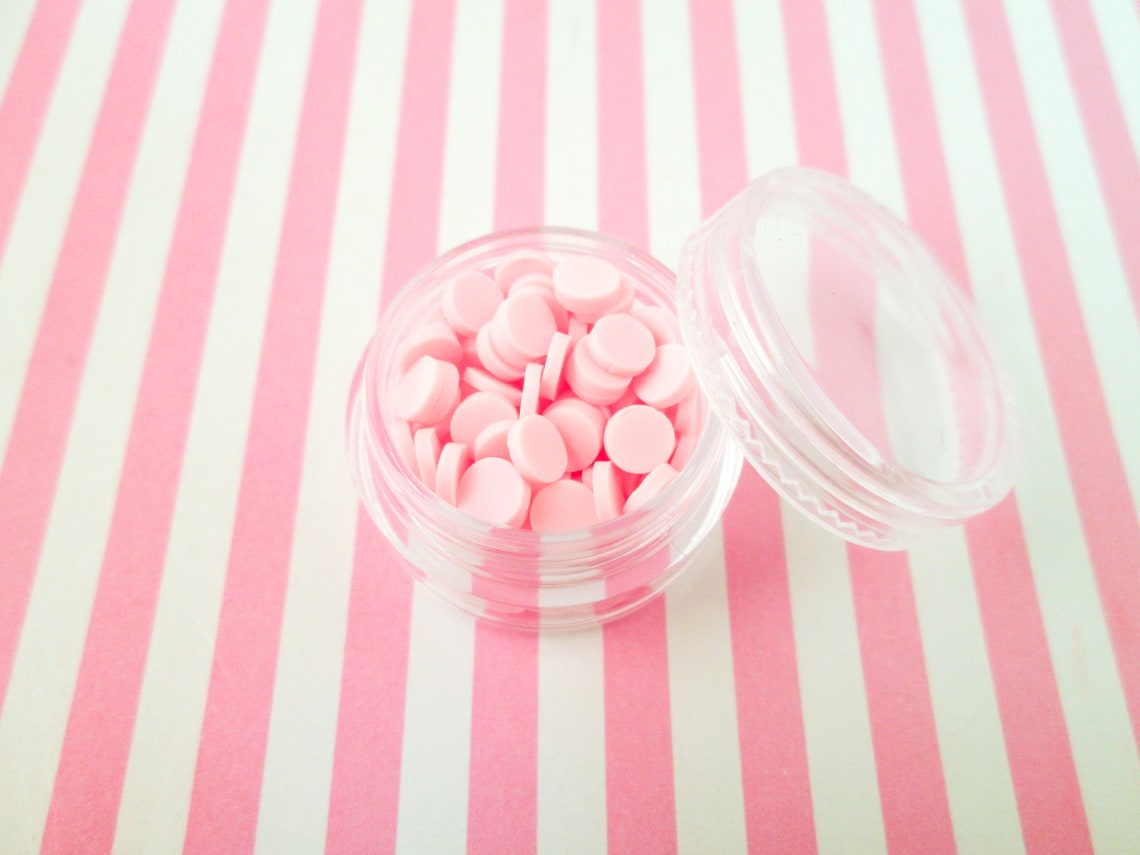 Pastel Pink Chip Polymer Clay Round Confetti Circles Fake - Etsy