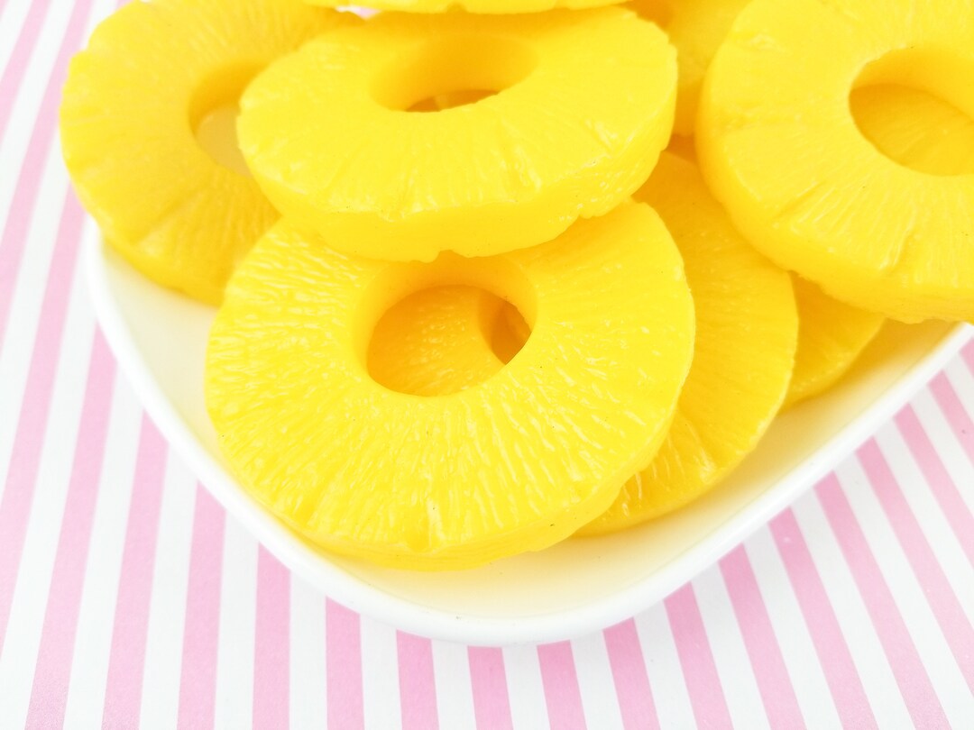 1 Resin Pineapple Fruit Ring Slice Cabochon, Cute Fruit Chunks, - Etsy