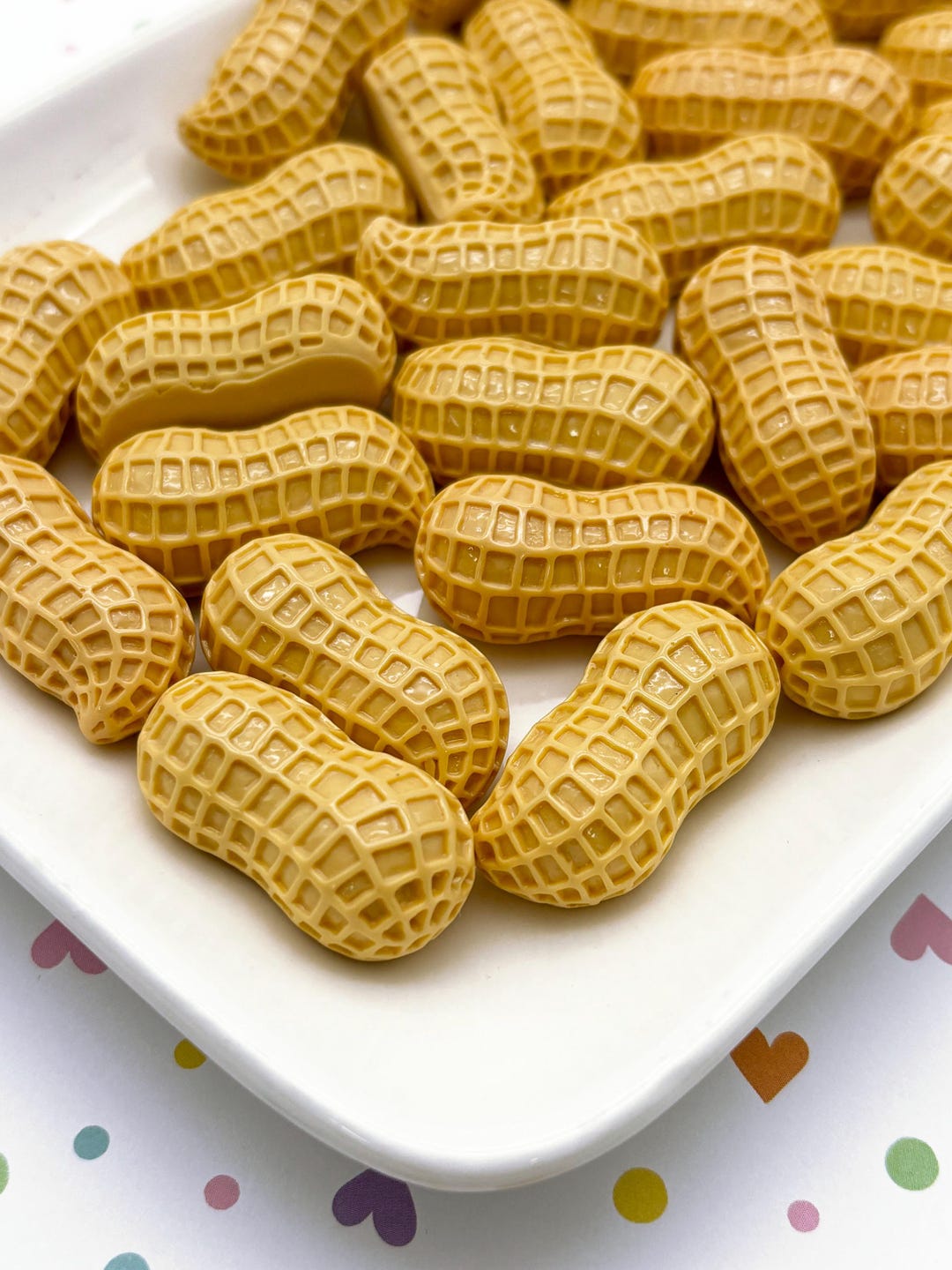 5 Flatbacked Resin Peanut Cabochons, Flat Backed Fake Bake Acrylic ...