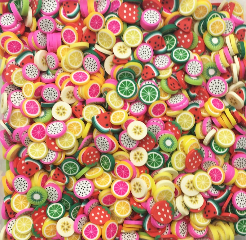 10mm Polymer Clay Fruit Slices Nail Art Slice Sprinkles Faux - Etsy