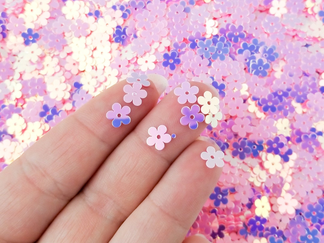 Iridescent Pink Blue Shift Flower Glitter, Sequins Glitter, Nail Art ...