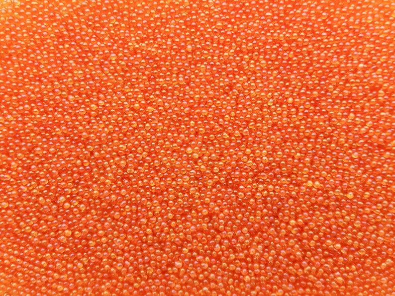 Iridescent Orange Salmon Roe Clear Glass Assorted ROUND - Etsy