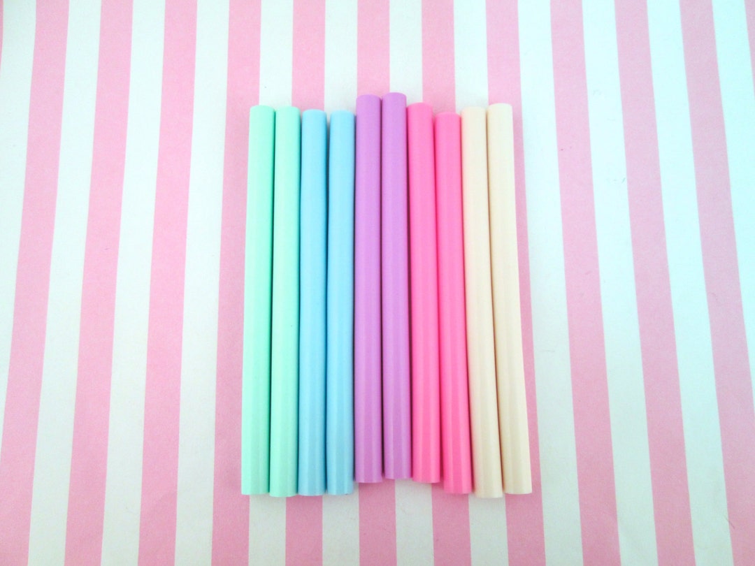 10 Pc Pastel Hot Glue Sticks for Kawaii and Decoden (mini Size) - Etsy