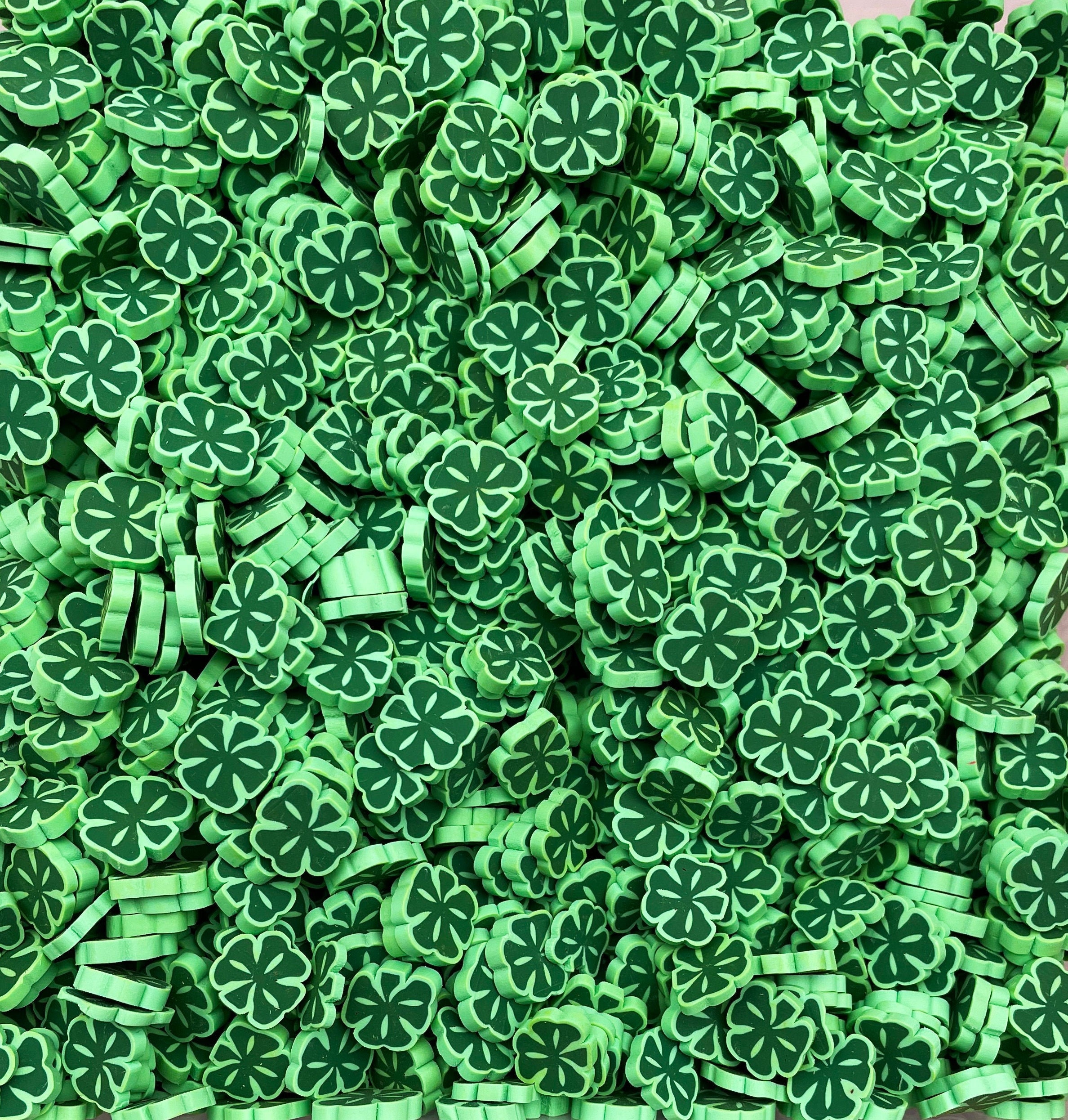 Larger Green Polymer Clay Clover Shamrock Sprinkles, Fimo Fake Resin ...