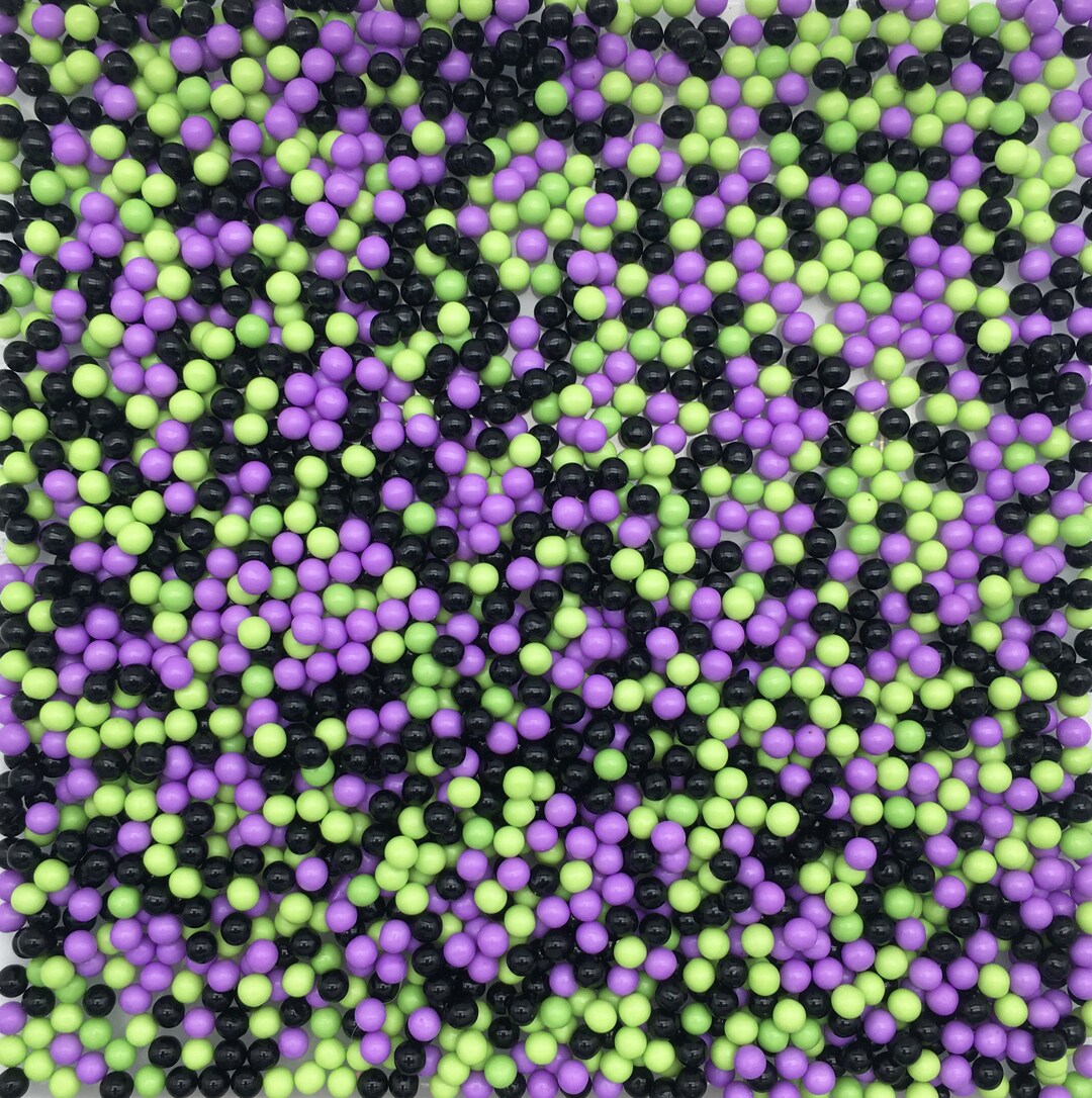 Spinning Wheels + Spindles Halloween NON EDIBLE 4mm Round Purple Green ...