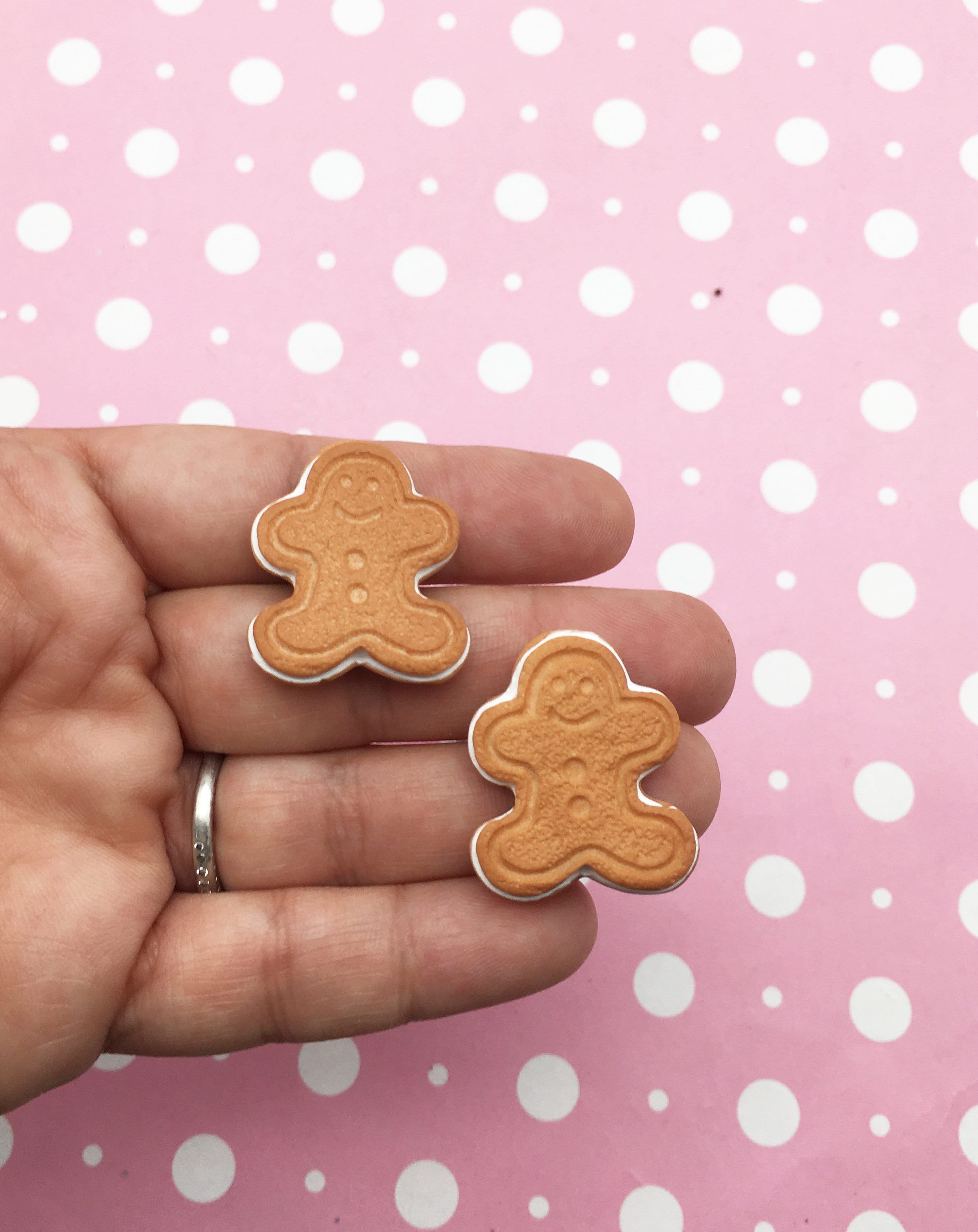 Four Gingerbread Man Sandwich Cookie Cabochons, Gingerbread Men ...