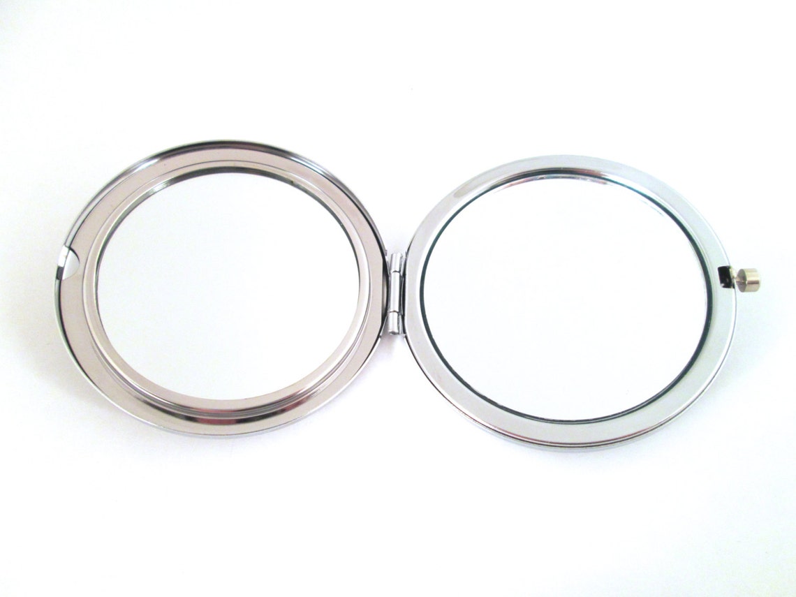 One Silver Round Blank DIY Compact Mirror 70mm - Etsy