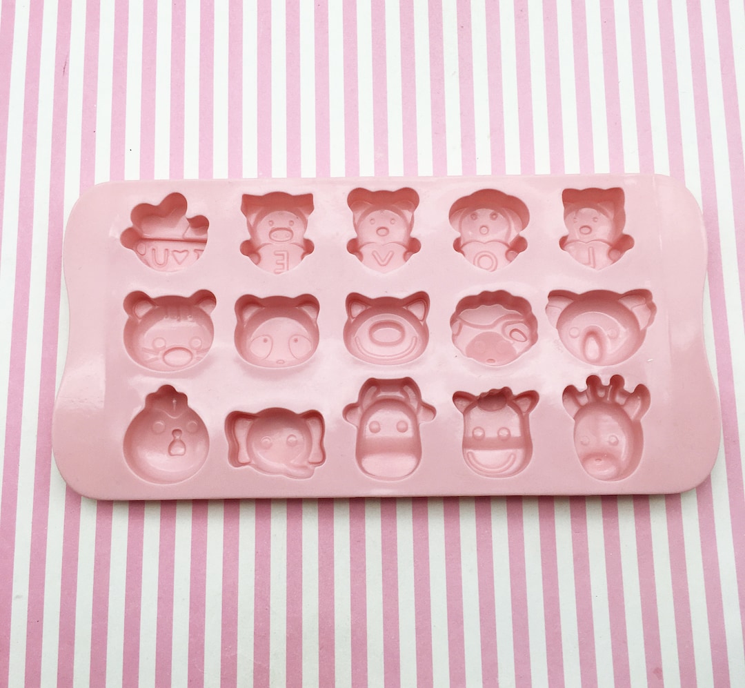 15 Cavity Silicone Cute Kawaii Animal Mold, Cat, Bear, Chicken ...