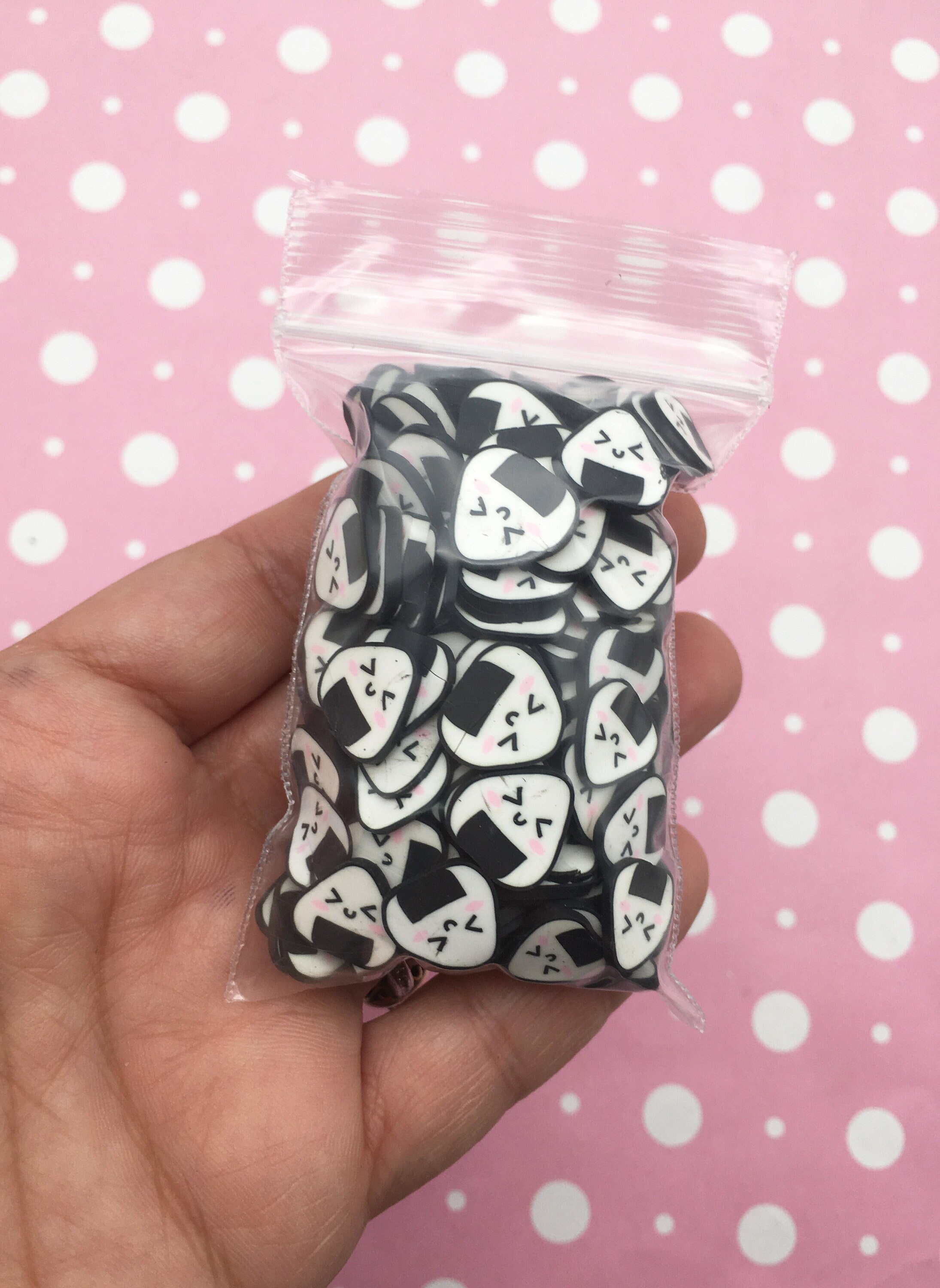 Larger Kawaii Smiling Rice Ball Onigiri Polymer Clay NON | Etsy