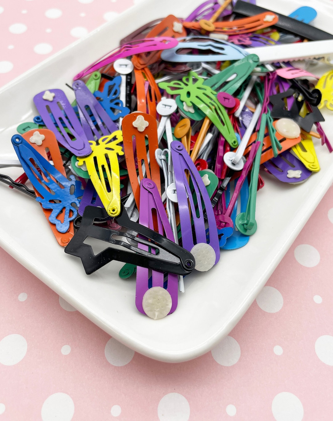 20 Assorted Assorted Multicolor Snap Hair Clip Barrettes, Bobby Pins ...