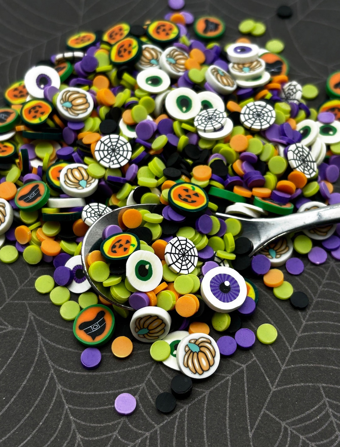 Classic Halloween Cookie, Inedible Polymer Clay Spooky Sprinkles, Fimo ...