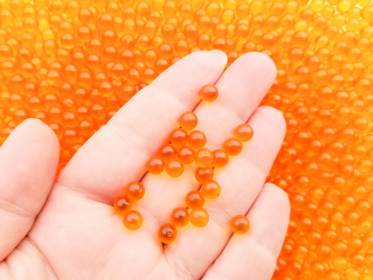 Orange 6mm Translucent Round Plastic Pearls, Popping Boba Resin Gumball ...