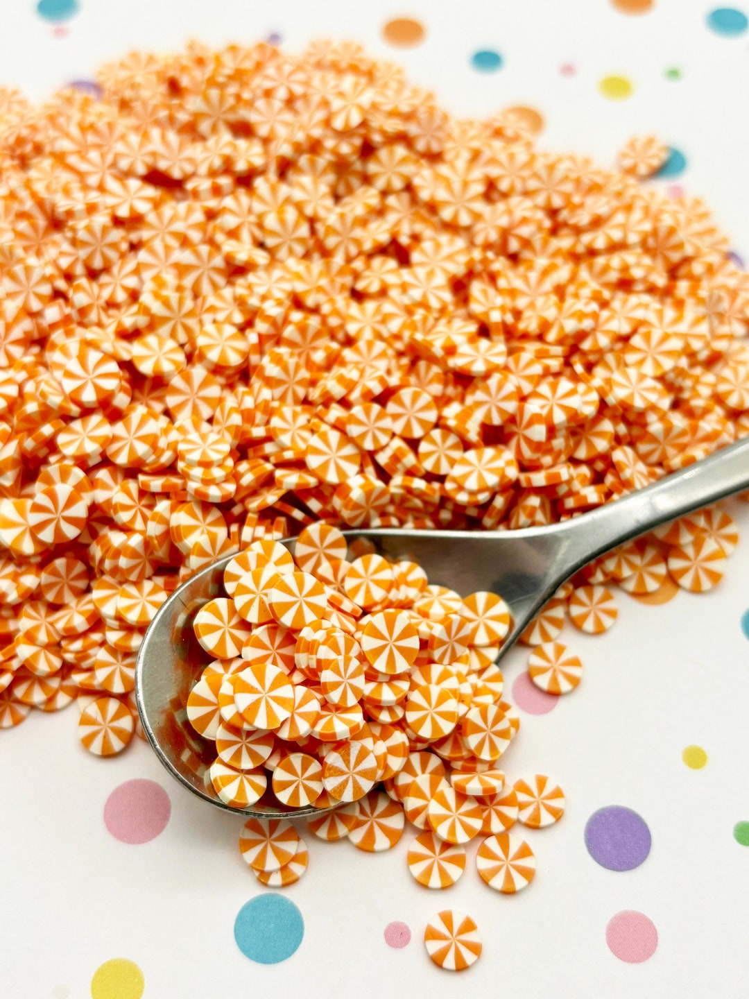 5mm Orange Peppermint Mint Polymer Clay Candy Slice Sprinkles, Nail Art ...