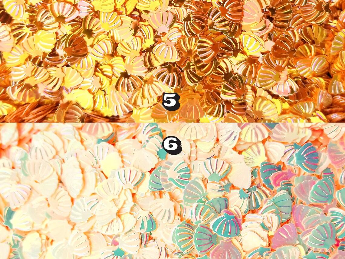 10 Grams Seashell Iridescent Chunky Glitter Sprinkle Toppings - Etsy