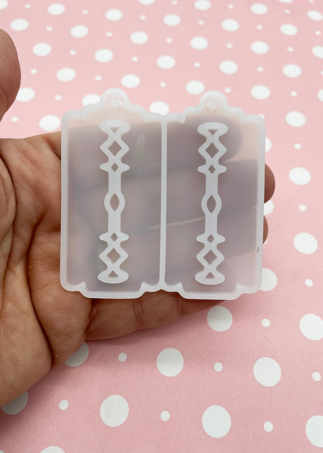 Two Cavity Heart Razor Blade Pendant Charm Mold, Valentines Cabochon ...