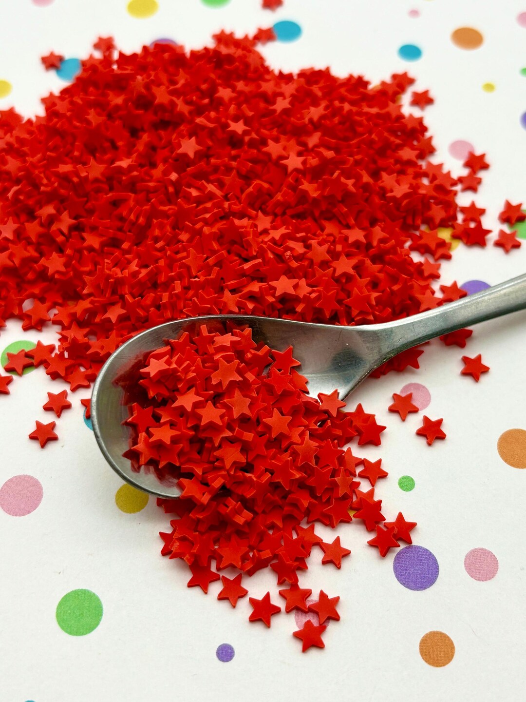RED STAR Polymer Clay Fake Sprinkles, Fake Bake Table Scatter, Tumbler ...