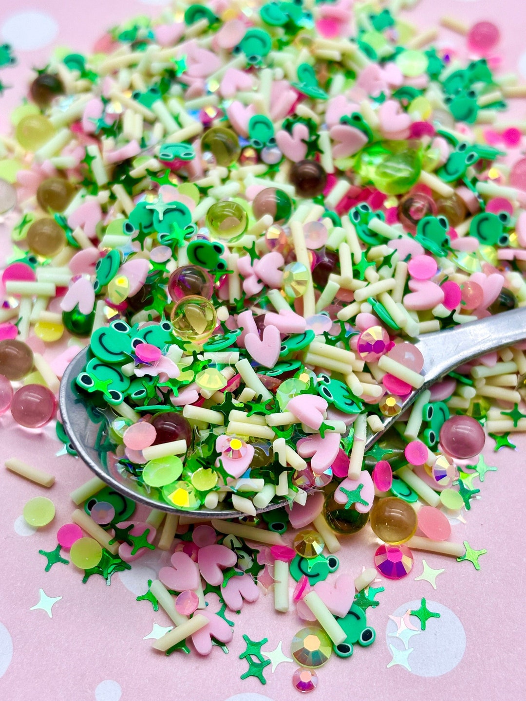 Green and Pink Frogs and Princesses Non Edible Sprinkle Mix, Spring ...