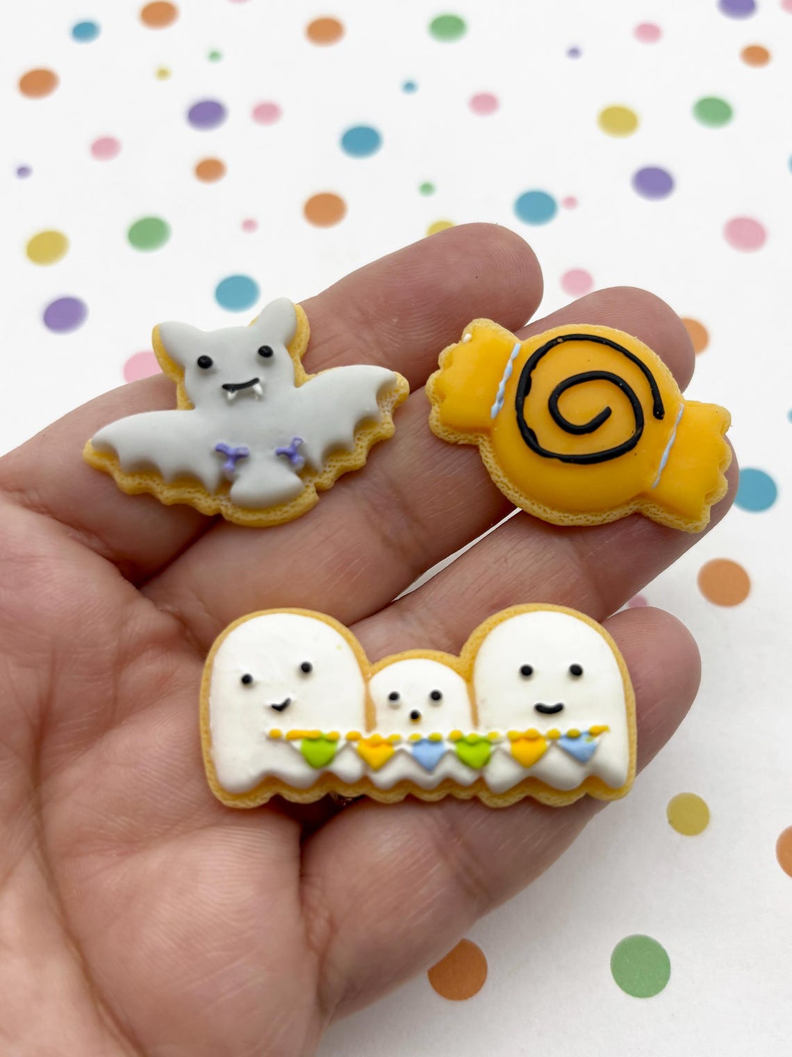 4 Halloween Cookie Cabochons, Cute Spooky Cute Kawaii Halloween Cabs ...