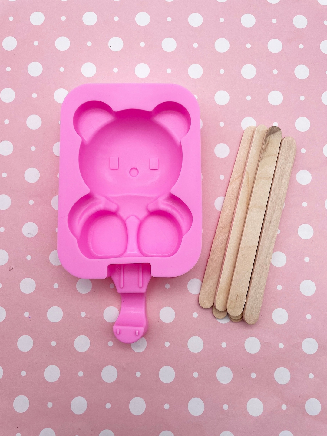 Silicone Teddy Bear Popsicle Mold With 10 Popsicle Sticks, NEW - Etsy