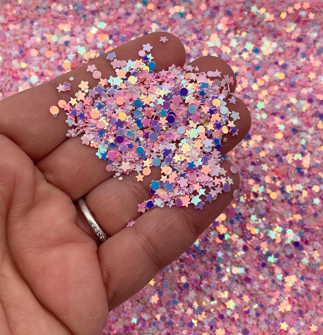 Iridescent AB Pink Assorted Shape Glitter, Pick Your Amount, Shaker Mix ...