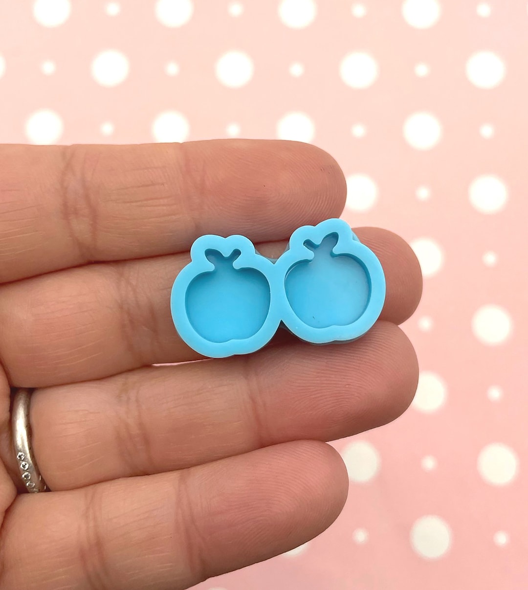 Small Double Cavity Apple Silicone Molds for Earring Cabochons Charms ...