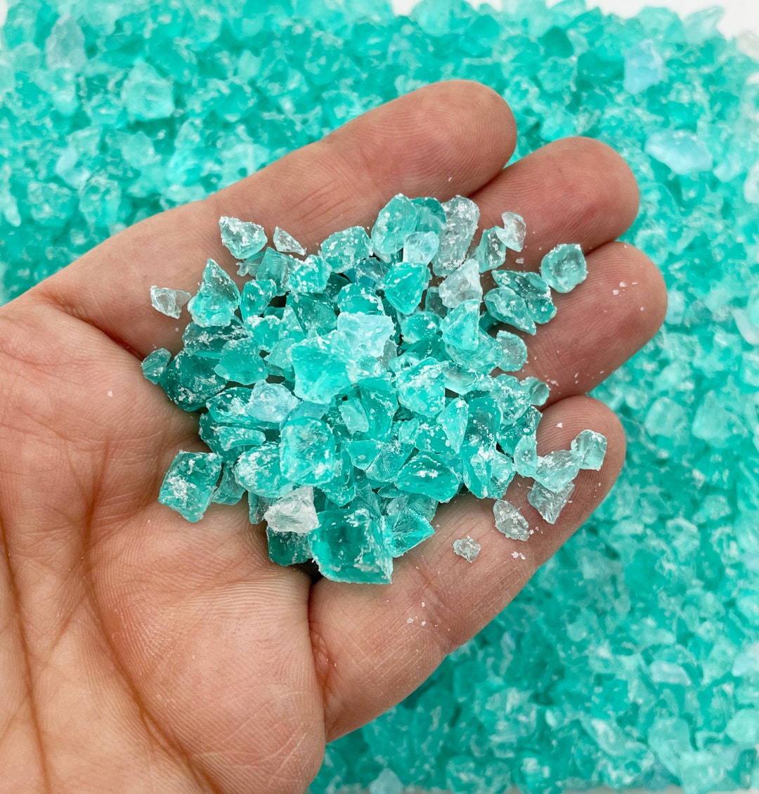 100g Acrylic Silica Sand, Fake Aquamarine Chunks, AQUA BLUE GREEN Fake ...