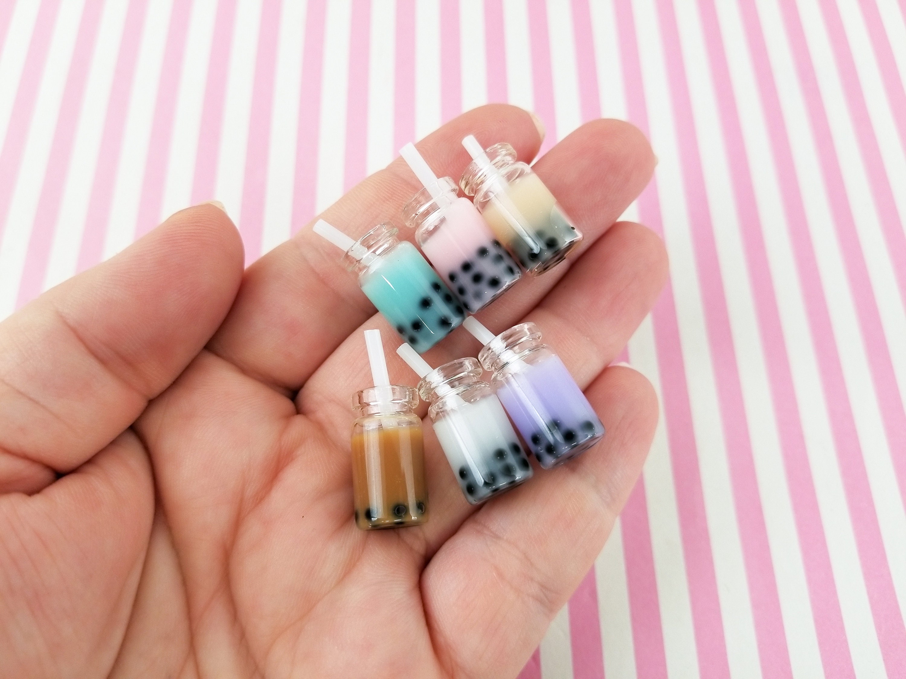 3 Assorted Miniature Boba Drink Cup LIMITED COLORS Glass | Etsy