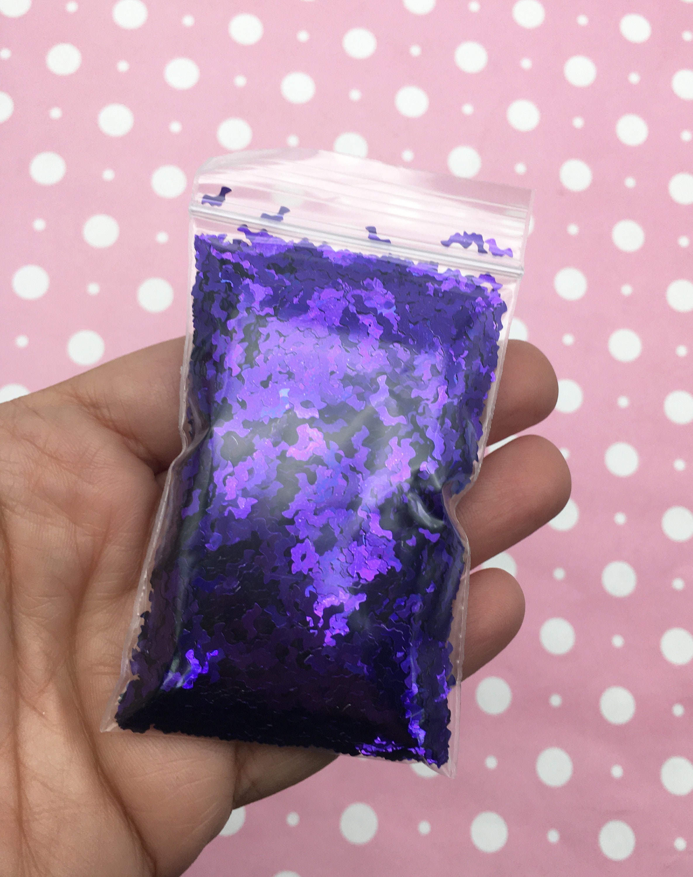 Metallic Purple Tiny Bat Shape Glitter, Solvent Resistant Shaker Mix ...