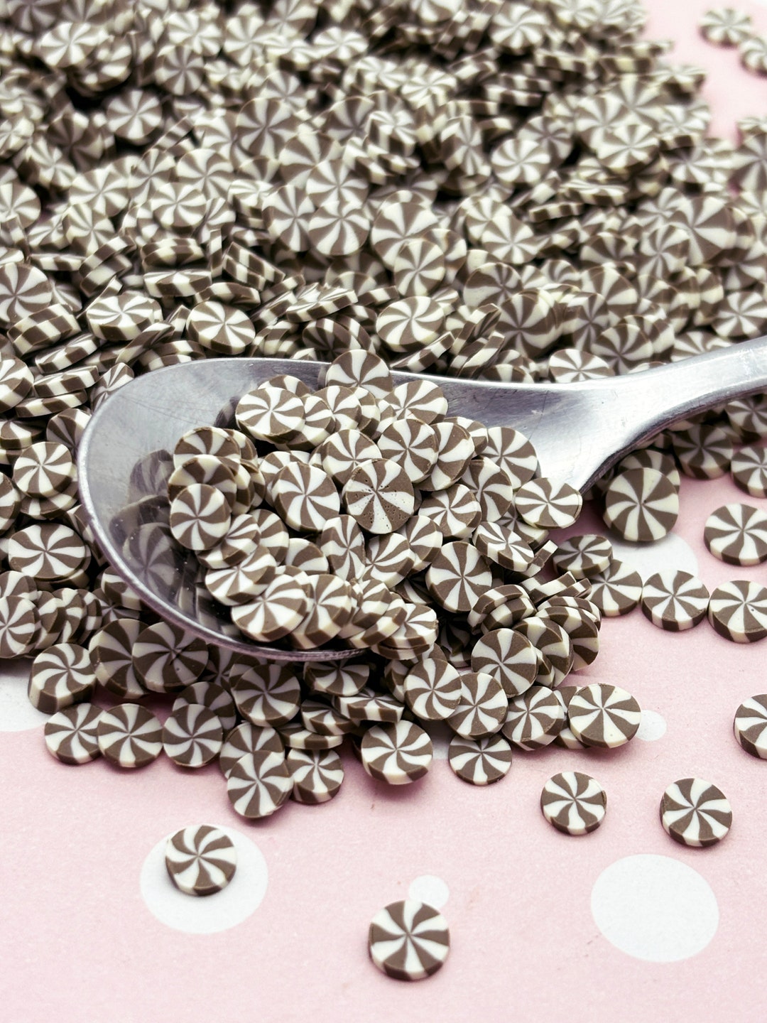 Chocolate Polymer Clay Dessert Peppermint Candy Sprinkles, Nail Slices ...