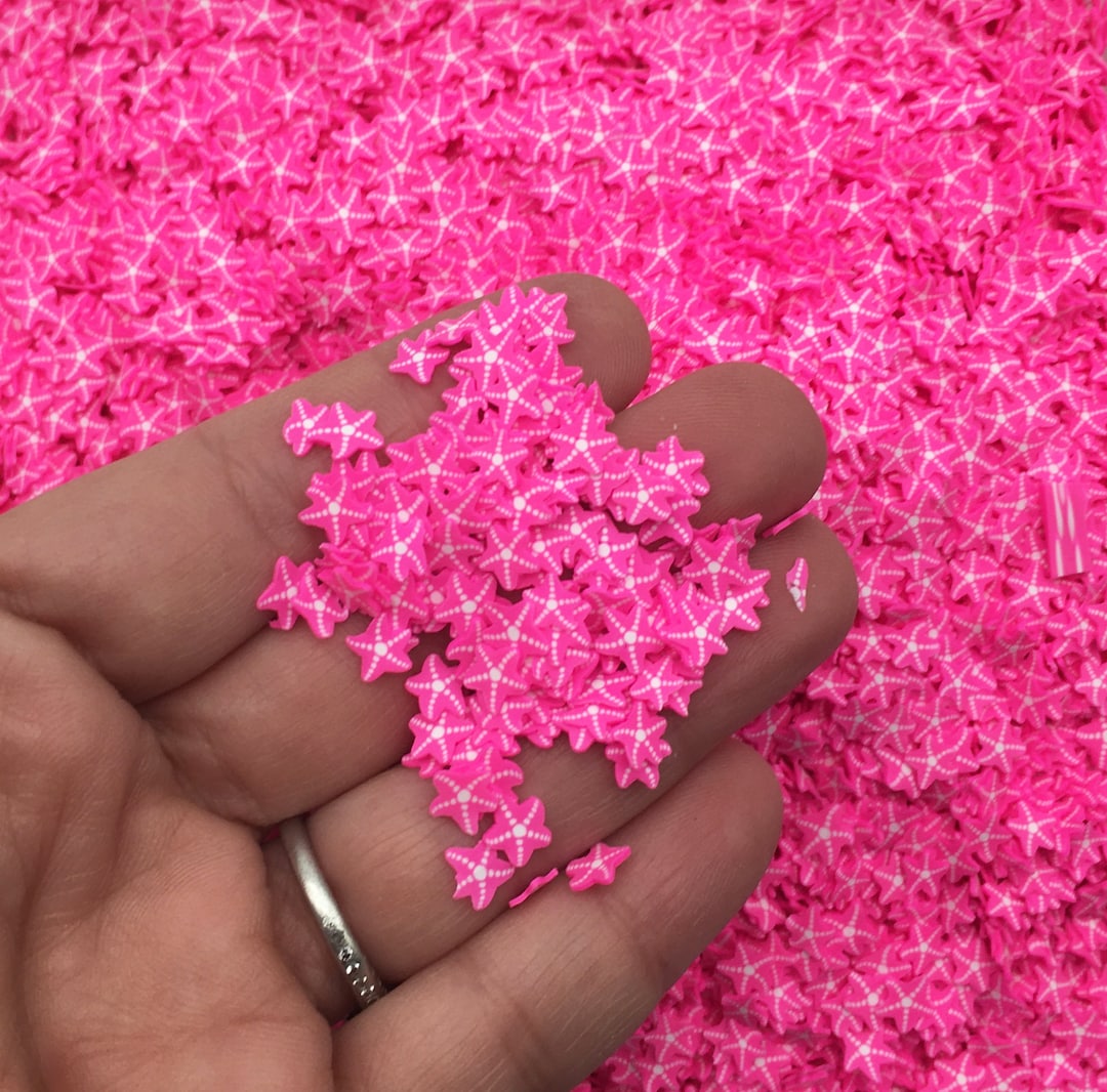 Hot Pink Star Fish Sprinkles, Fimo Fake Sprinkle Mix, Starfish Beach ...