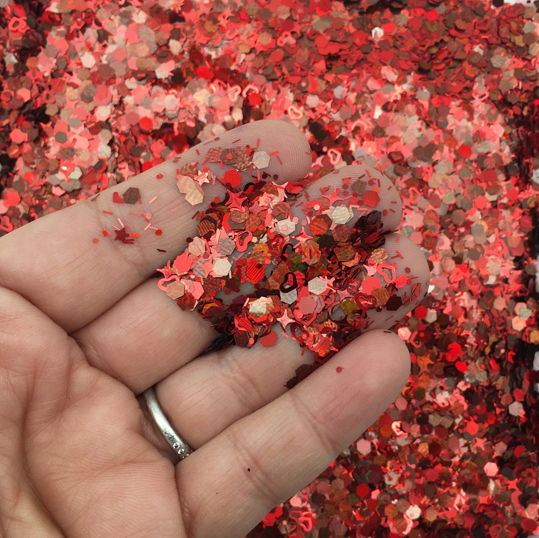 Chocolate Cherry Holographic Shift Assorted Shape Glitter, Solvent Safe ...