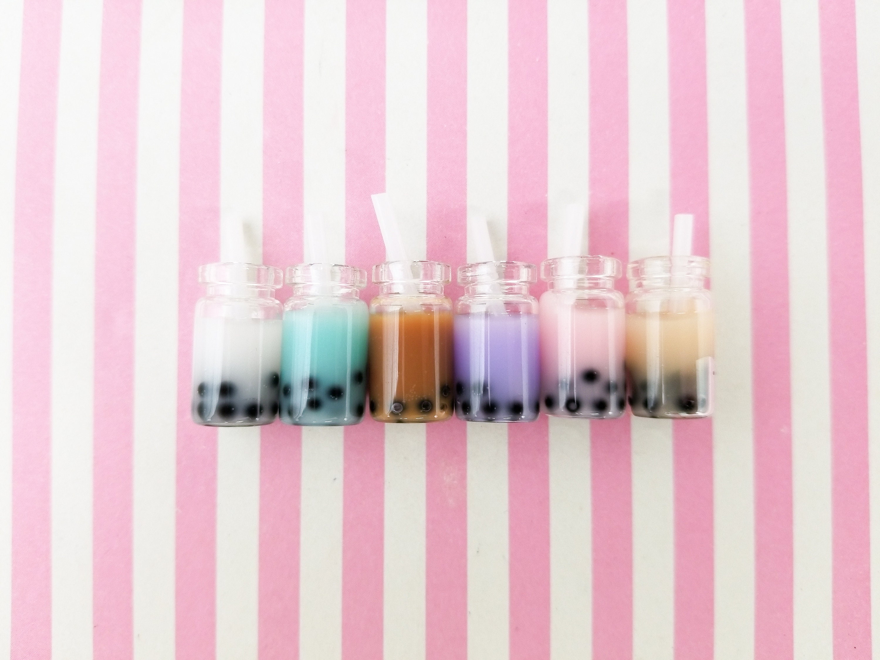 3 Assorted Miniature Boba Drink Cup LIMITED COLORS Glass | Etsy