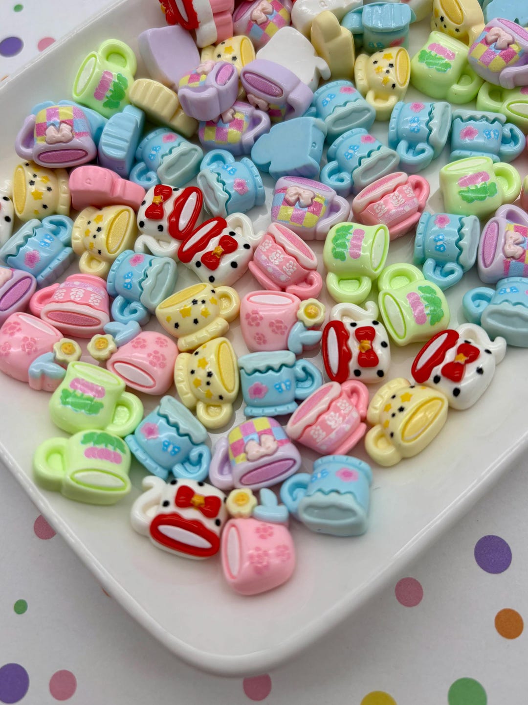 12 Pastel Flatbacked Resin Cappuccino Coffee Cup Barista Cabochons ...