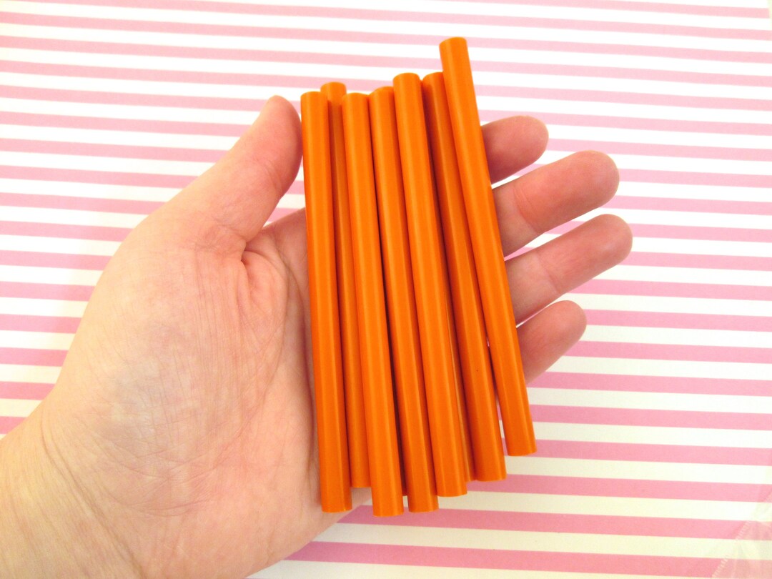 10 Orange Glue Sticks for Drippy Deco Sauce, Cell Phone Deco Etc, (mini ...