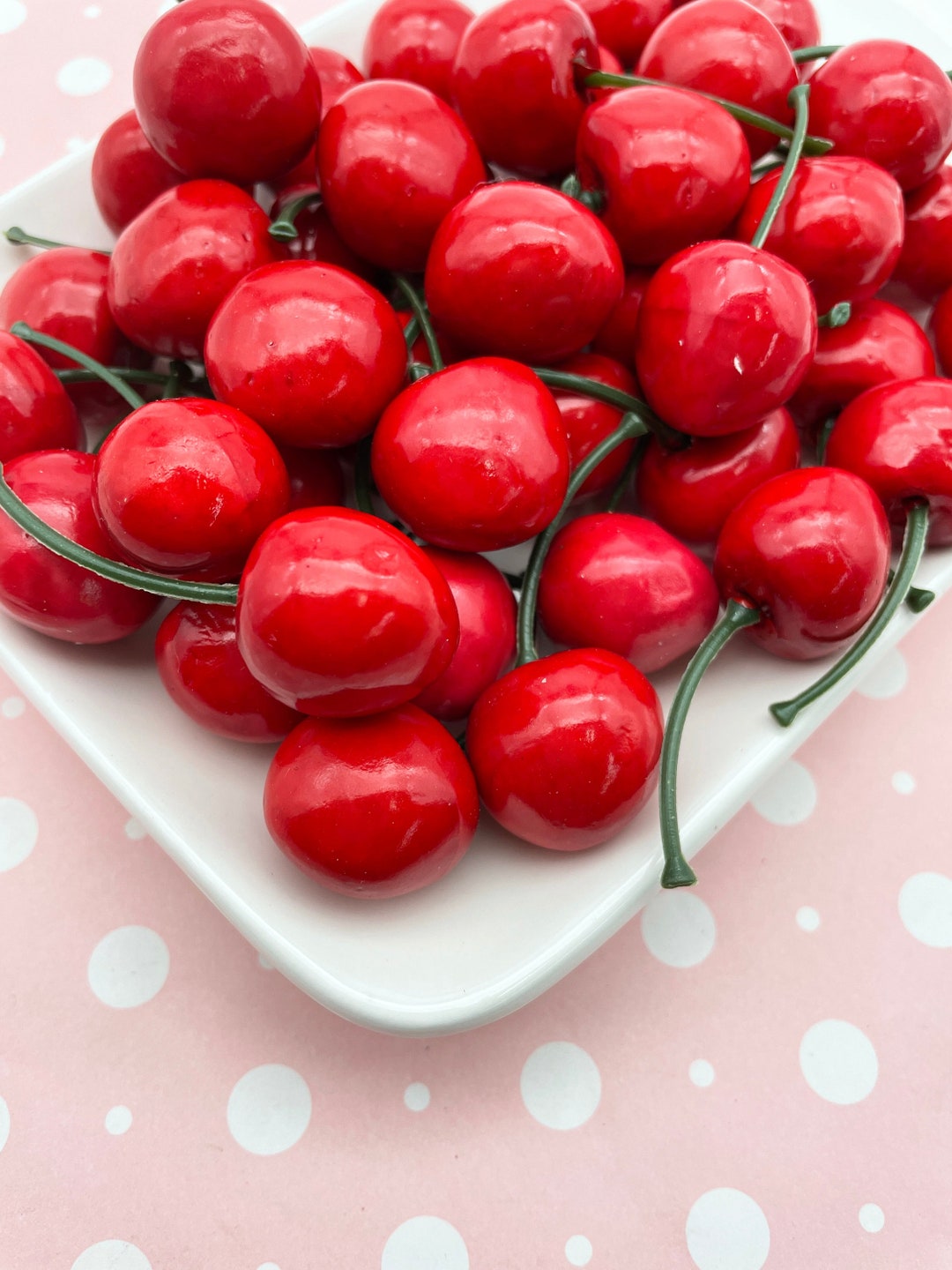 Ten 3D B Grade Large Life-size Cherry Cabochons, Foam Filled Cherries ...
