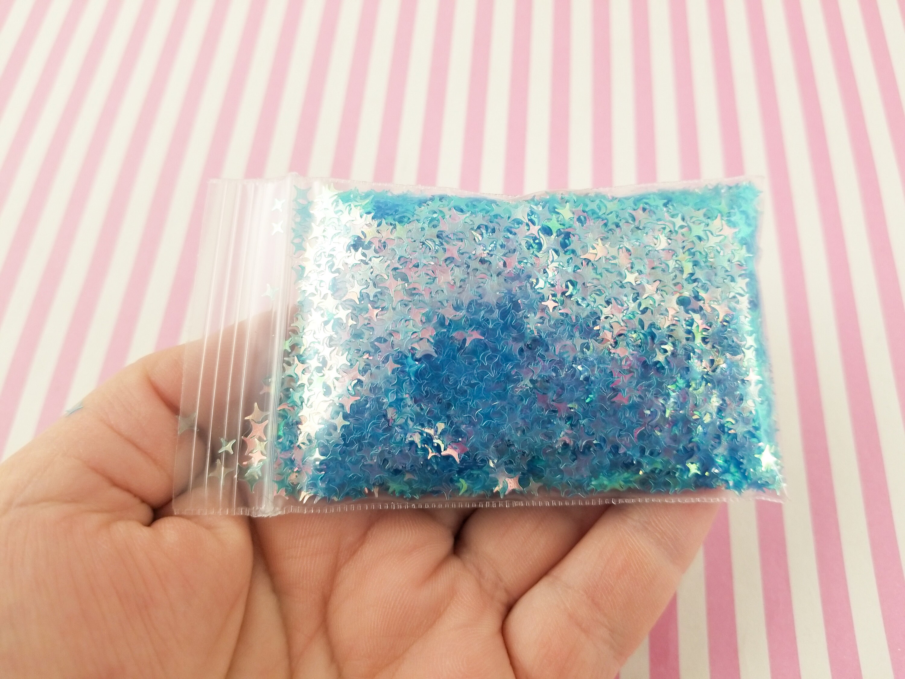 Clear Blue Iridescent Shift 4 Point Star Glitter Confetti | Etsy