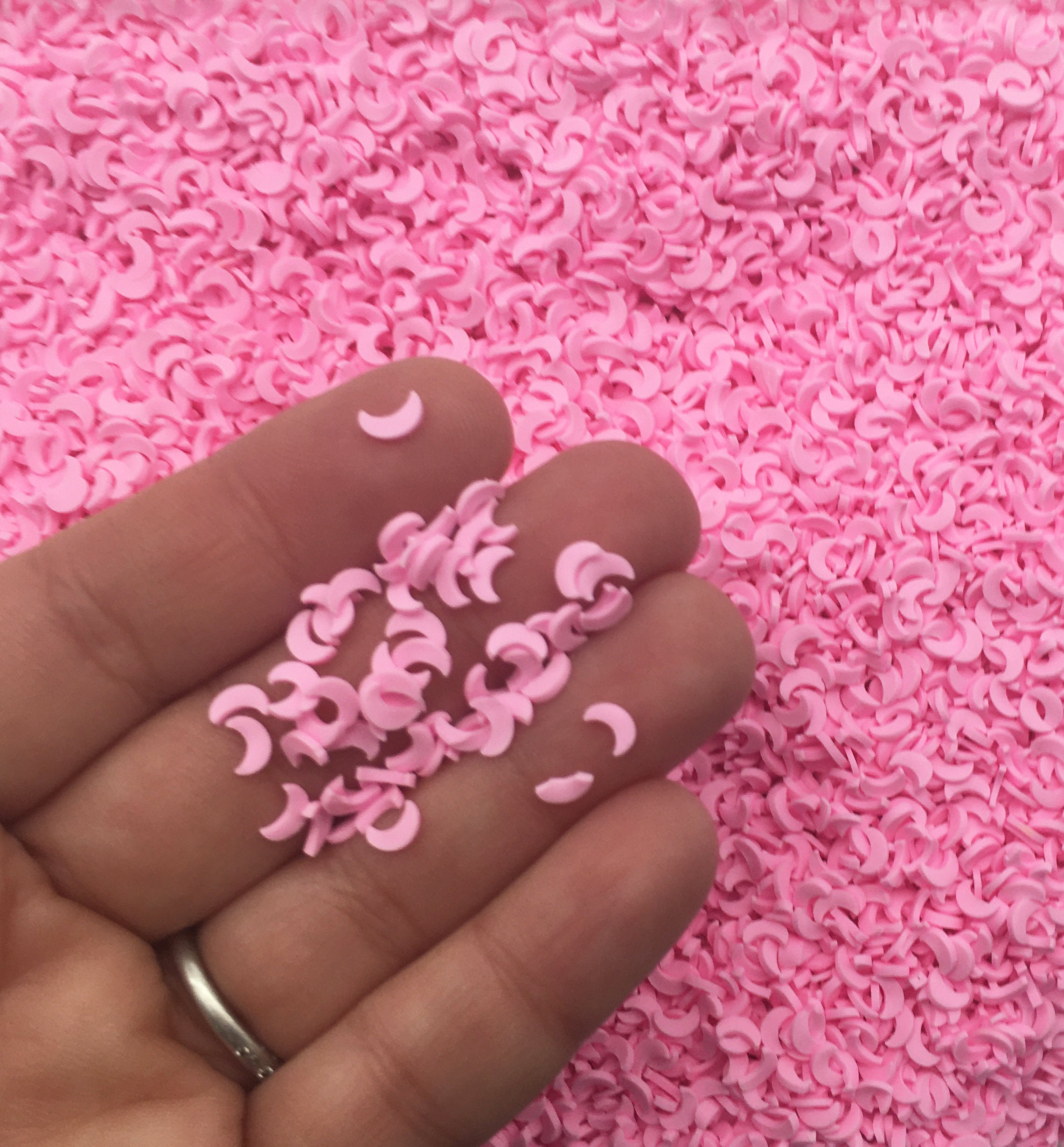 Pink Harvest Moon Polymer Clay Sprinkle Slices Polymer Clay | Etsy
