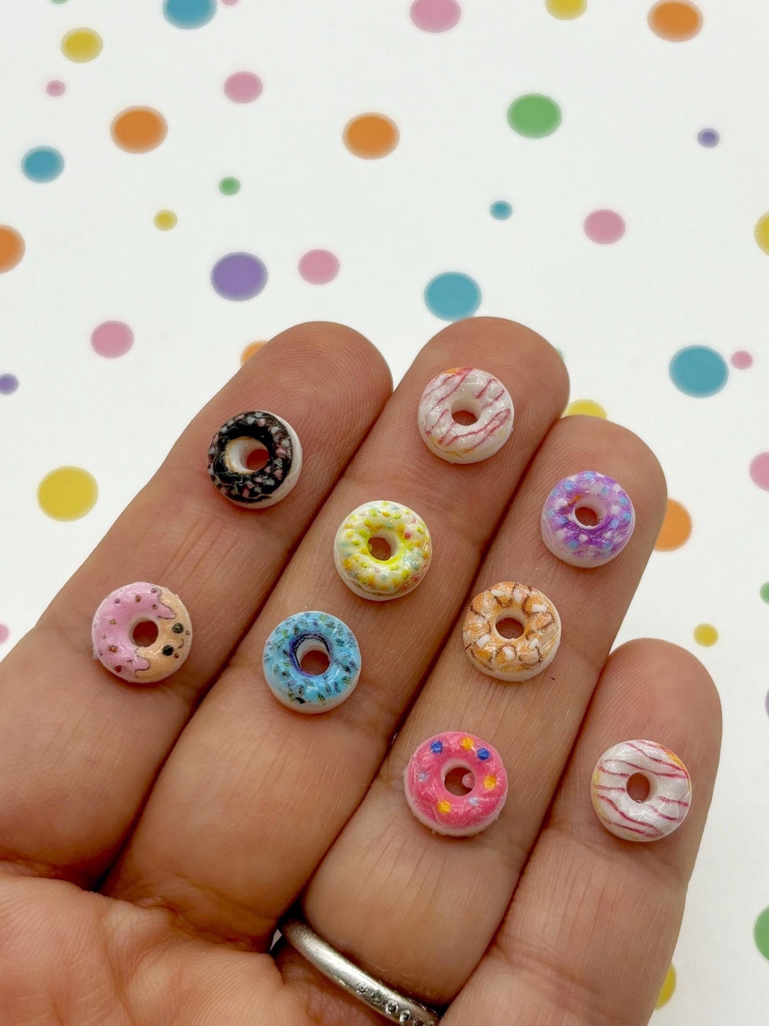 30 Tiny Flatbacked Miniature Resin Donuts Cabochons, Flat Backed ...