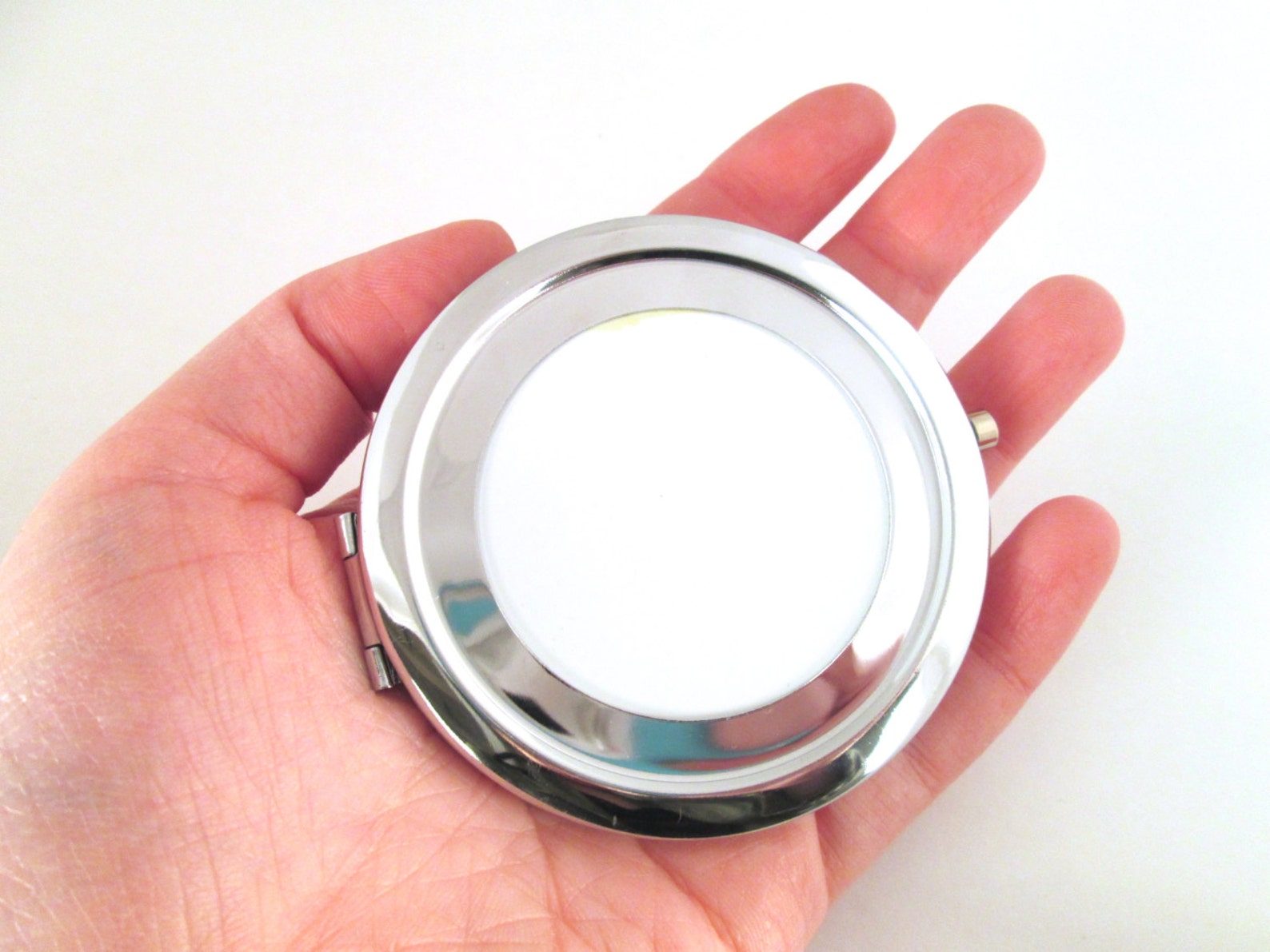 One Silver Round Blank DIY Compact Mirror 70mm - Etsy