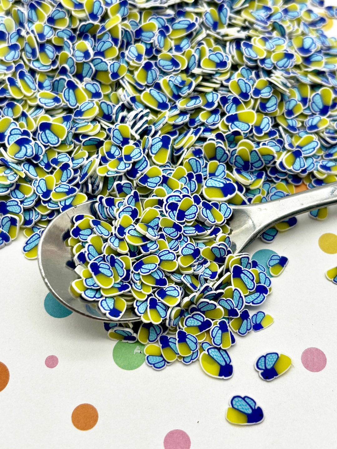 Small Glow in the Dark Firefly Bug Fake Polymer Clay Slice Sprinkles ...