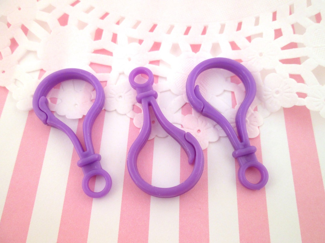 10 Purple Acrylic Plastic Key Chain Holders Clasps, Resin Keychain #846 ...