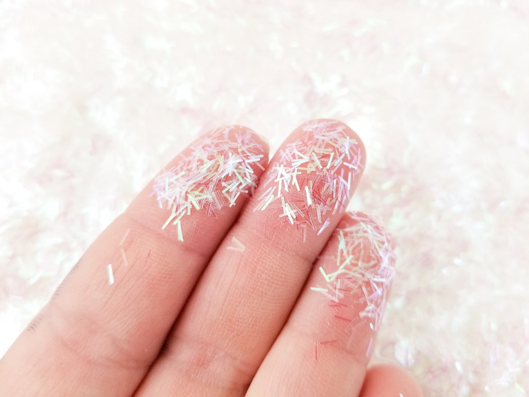 Clear Iridescent Tinsel Glitter, Strip Glitter, Nail Art Glitter, Deco ...