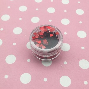 Red Mirrored Iridescent Solvent Resistant Holo Shift Heart Glitter, T92 ...