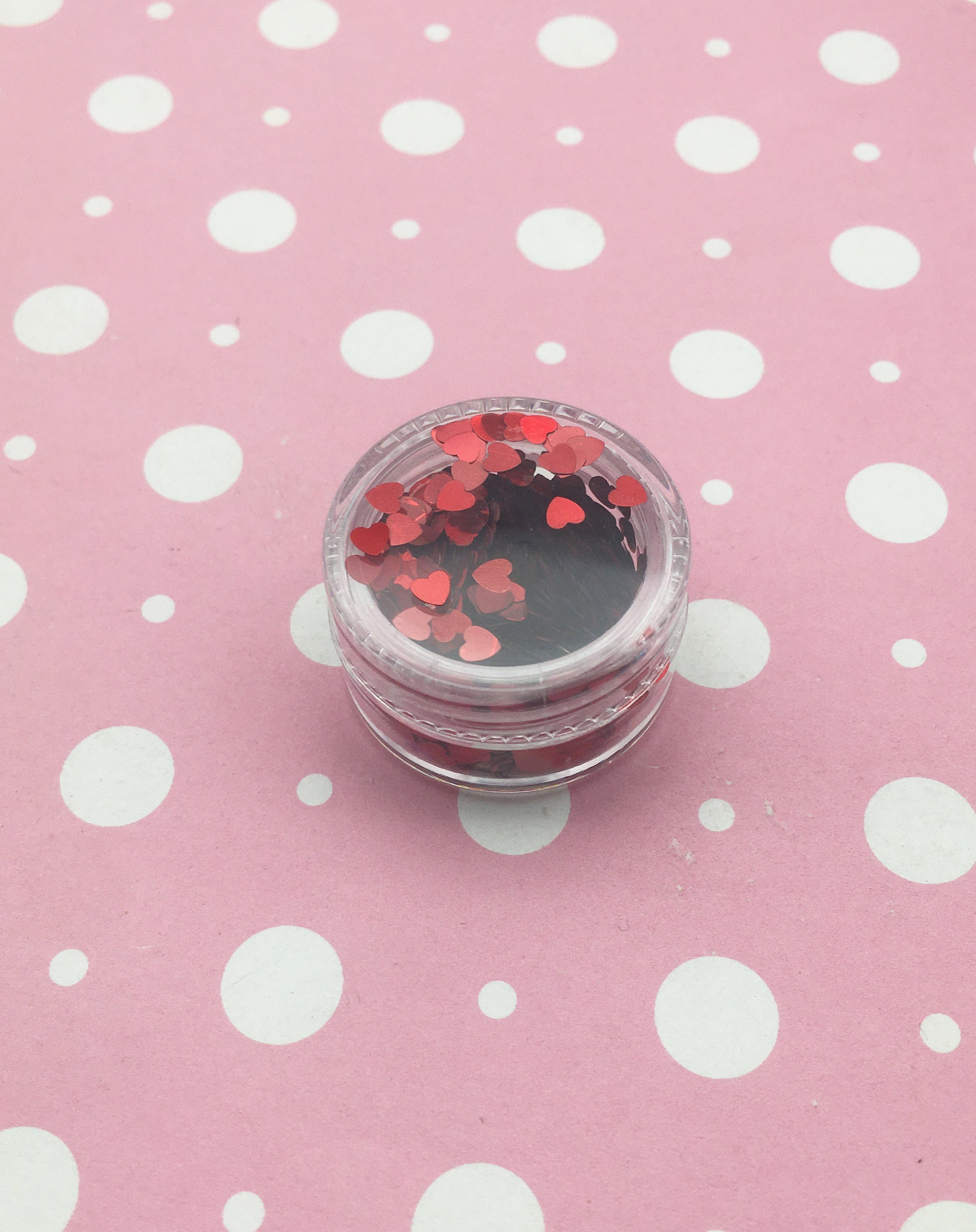 Red Mirrored Iridescent Solvent Resistant Holo Shift Heart Glitter, T92 ...