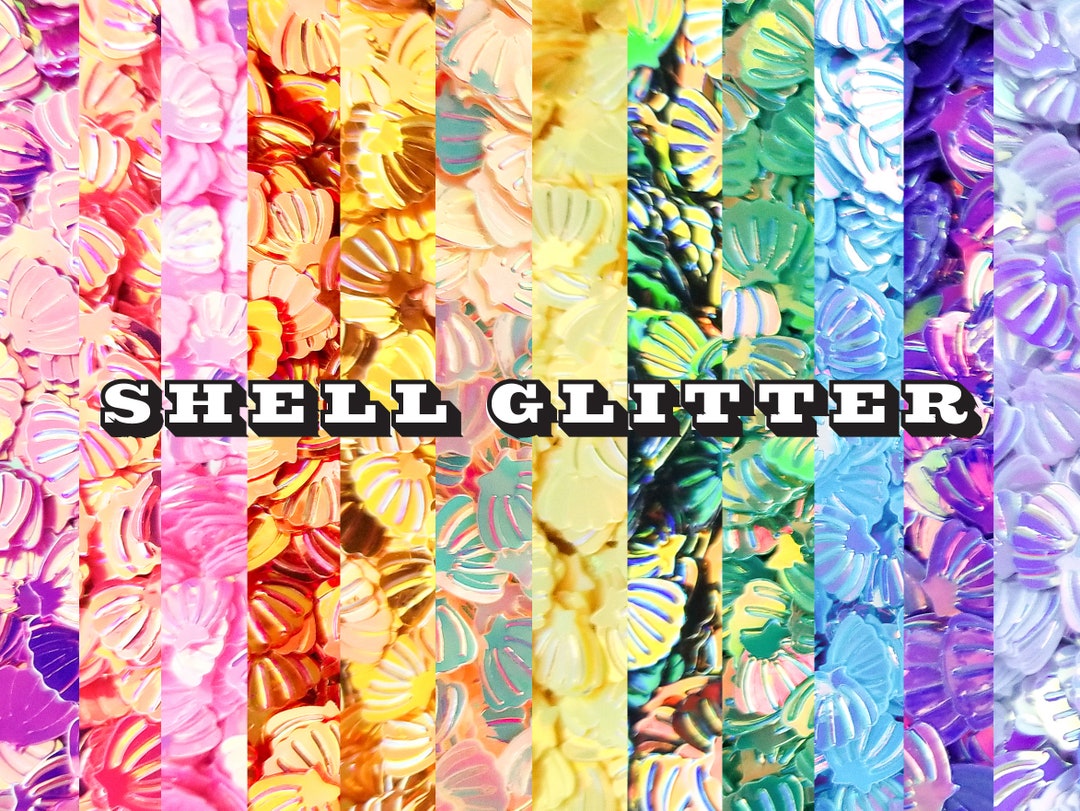 10 Grams Seashell Iridescent Chunky Glitter Sprinkle Toppings Slime ...