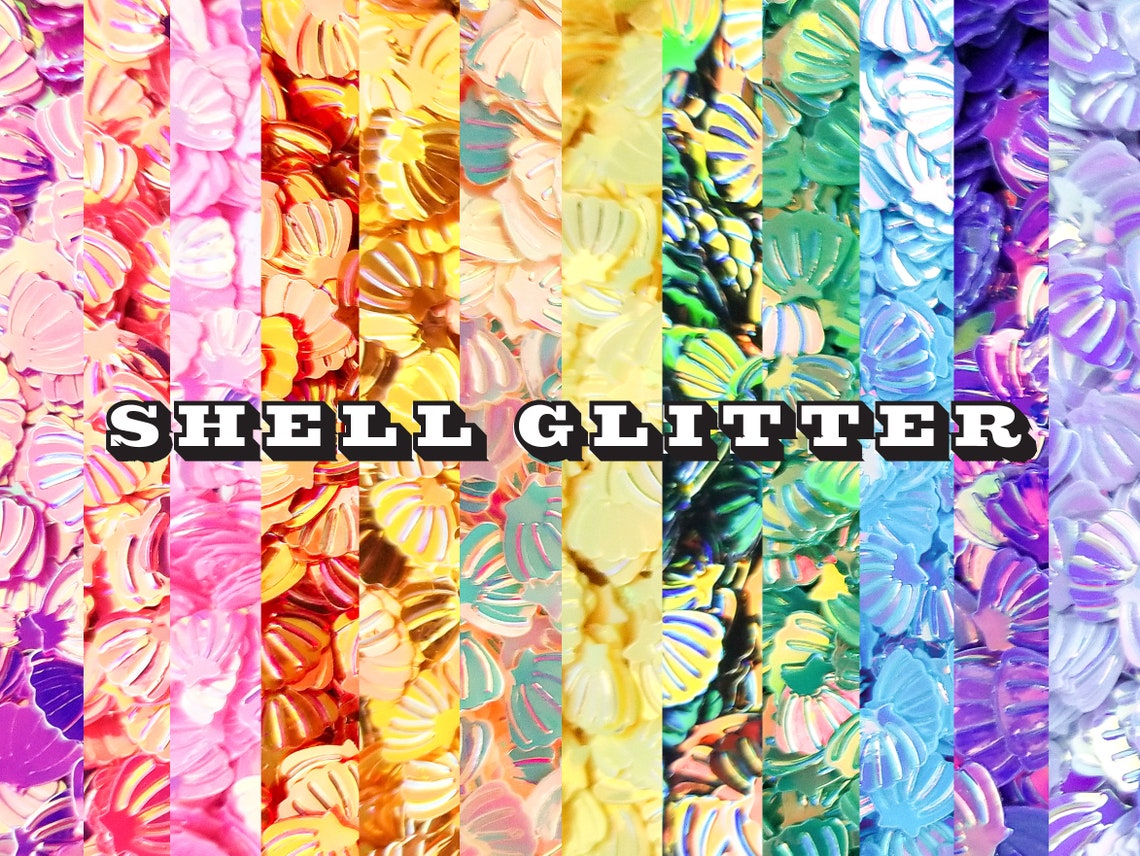 10 Grams Seashell Iridescent Chunky Glitter Sprinkle Toppings - Etsy