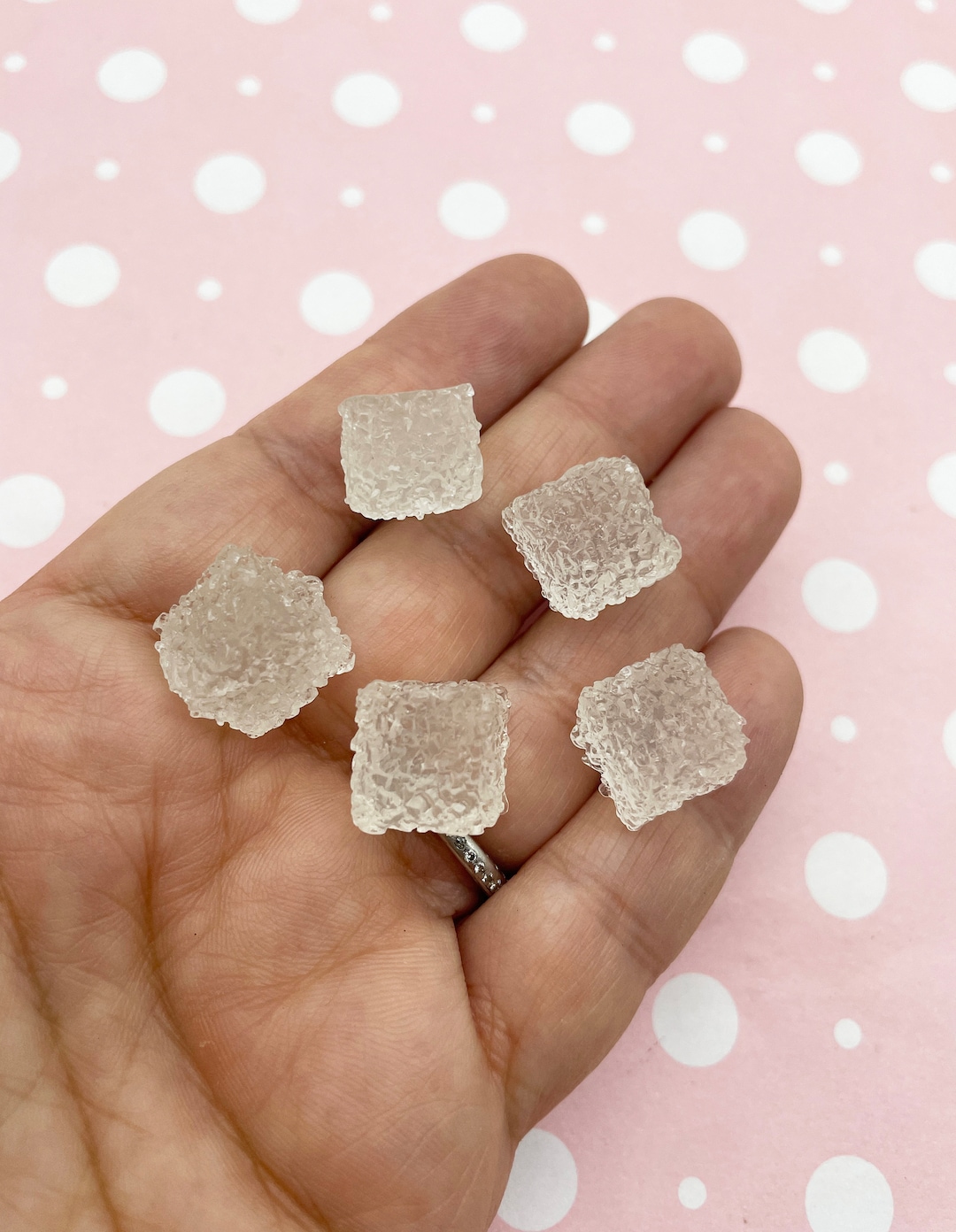 8 White Sugar Cubes, Glow in the Dark Candy Kawaii Cabochons, Cute ...
