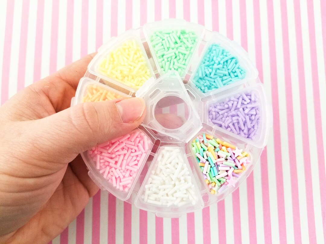 1 Wheel Pastel Rainbow Sprinkle Themed Polymer Sprinkle Mix-in Sets ...
