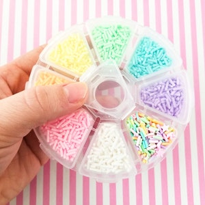1 Wheel Pastel Rainbow Sprinkle Themed Polymer Sprinkle Mix-in Sets ...